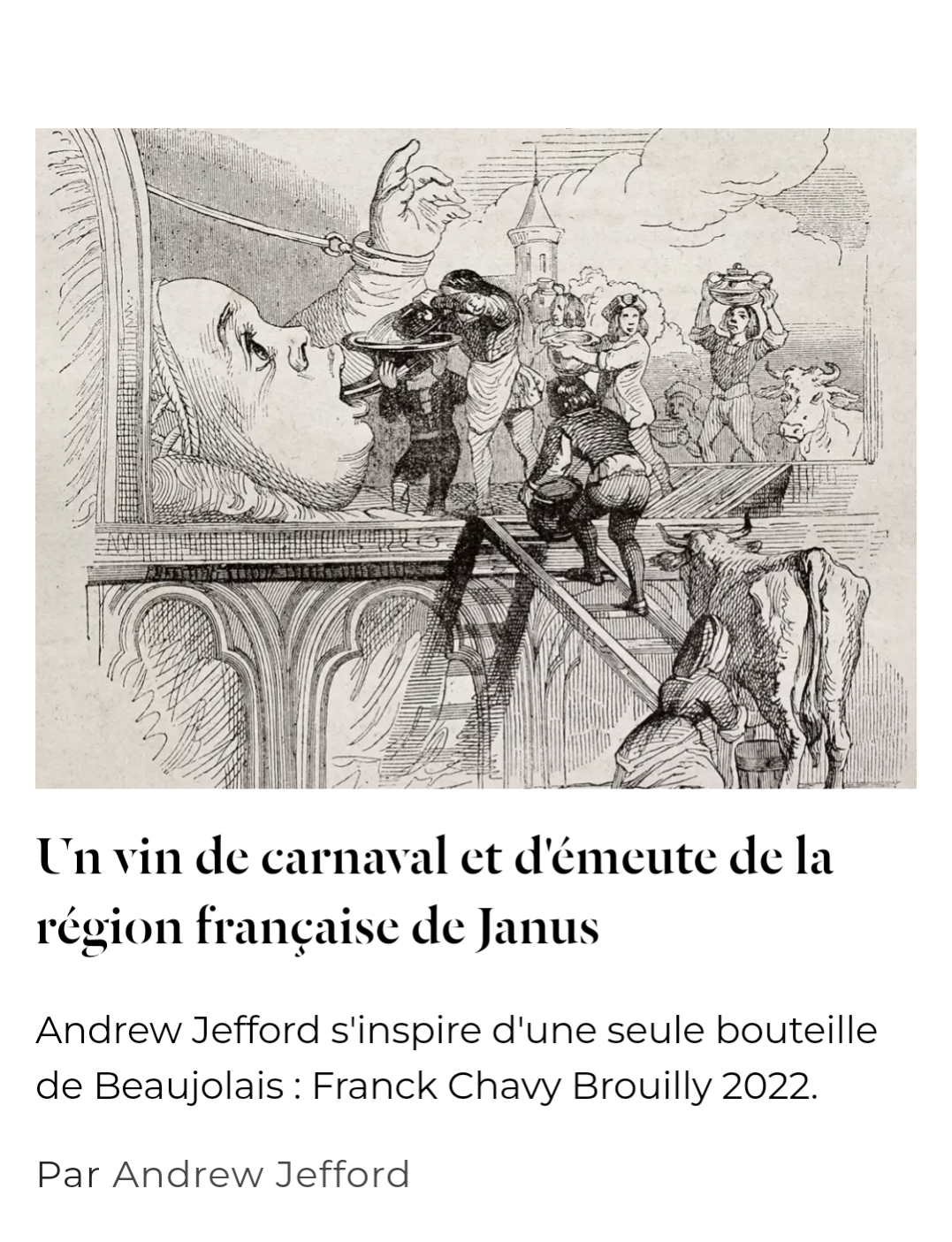 The World of FINE WINE par Andrew Jefford - Domaine Franck Chavy